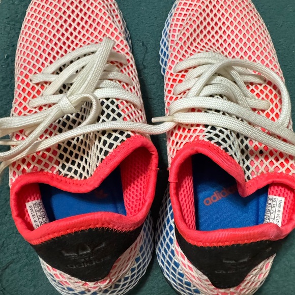adidas | Shoes | Adidas Red And Blue Athletic Shoes With Mesh Design ...